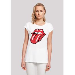 T-Shirt F4NT4STIC "The Rolling Stones Zunge", Damen, Gr. L, wei&szlig;, Obermaterial: 100% Baumwolle, regular fit, Rundhals, ohne B&uuml;ndchen, Shirts T-Shirt, Premium Qualit&auml;t