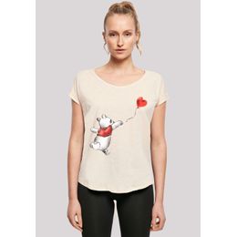 T-Shirt F4NT4STIC "Winnie Puuh Luftballon Disney", Damen, Gr. L, weiß (sandweiß), Obermaterial: 100% Baumwolle, regular fit, Rundhals, ohne Bündchen, Shirts T-Shirt, Premium Qualität