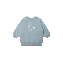 Sweatshirt Liliput "Petit Croissant", M&auml;dchen, Gr. 86/92, blau (hellblau), 80% Baumwolle, 20% Polyester, bedruckt, normal, Rundhals, Sweatshirts Sweatshirt, mit Rundhalsausschnitt