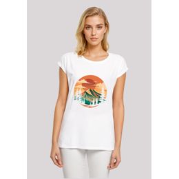 T-Shirt F4NT4STIC "Sonnenuntergang Berglandschaft", Damen, Gr. 4XL, wei&szlig;, Obermaterial: 100% Baumwolle, regular fit, Rundhals, ohne B&uuml;ndchen, Shirts T-Shirt, Premium Qualit&auml;t