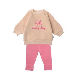 Sweatanzug Liliput "Oh smiley day", M&auml;dchen, Gr. 86/92, beige (natur), 95% Baumwolle, 5% Polyester, bedruckt, Sportanz&uuml;ge, mit elastischen B&uuml;ndchen