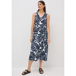 Jerseykleid Cecil, Damen, Gr. M40, US-Gr&ouml;&szlig;en, blau (urban dunkelblau), Jersey, 95% Viskose, 5% Elasthan, gemustert, normal wadenlang, V-Ausschnitt, abgesteppt, Kleider Jerseykleid, aus Viskose