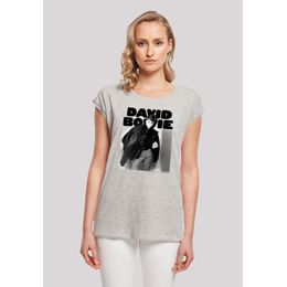 T-Shirt F4NT4STIC "David Bowie Jacket Photograph", Damen, Gr. XL, grau (erdgrau), Obermaterial: 100% Baumwolle, regular fit, Rundhals, ohne B&uuml;ndchen, Shirts T-Shirt, Print