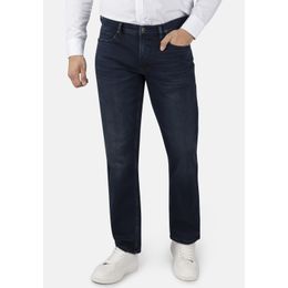 5-Pocket-Jeans Stooker Men "Frisco Thermo Straight Fit", Herren, Gr. 36, L&auml;nge 32, blau (dunkelblau), Denim/Jeans, 63% Baumwolle, 34% Polyester, 3% Elasthan, straight fit lang, Jeans 5-Pocket-Jeans, Straight Fit Casual Clean Wash Denim Thermo Effekt f&uuml;r Herren