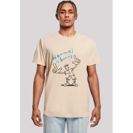T-Shirt F4NT4STIC "Fido Dido Points Normal Is Boring", Herren, Gr. L, sand, Obermaterial: 100% Baumwolle, regular fit, Rundhals, ohne Bündchen, Shirts, Premium Qualität