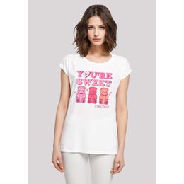 T-Shirt F4NT4STIC "Valentinstag You're Sweet Gummy Bears", Damen, Gr. 4XL, wei&szlig;, Obermaterial: 100% Baumwolle, regular fit, Rundhals, ohne B&uuml;ndchen, Shirts T-Shirt, Premium Qualit&auml;t