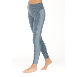 ENDURANCE ATHLECIA Trainingstights ATHLECIA "Gisaki", Damen, Gr. S/M, EURO-Gr&ouml;&szlig;en, blau, Kunstfaser, 28% Polyamid, 11% Elasthan, gestreift, Hosen, mit feuchtigkeitsregulierender Funktion