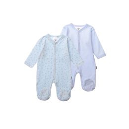 Strampler Liliput, Jungen, Gr. 74/80, blau (hellblau), 100% Baumwolle, Overalls, 2er-Pack mit niedlichen Motiven