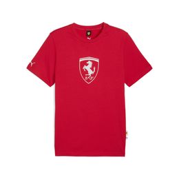 T-Shirt Puma "Scuderia Ferrari Sportswear Tonal Shield T-Shirt Herren", Herren, Gr. L, rot (rosso corsa rot), Obermaterial: 100% Baumwolle; Rippe: 25% Polyester, 75% Baumwolle, regular fit, Rundhals, Shirts