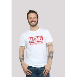 T-Shirt F4NT4STIC "Marvel Logo Waschsymbole", Herren, Gr. L, weiß, Obermaterial: 100% Baumwolle, regular fit, Rundhals, ohne Bündchen, Shirts, Print