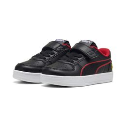 Sneaker Puma "Scuderia Ferrari Caven 2.0 Sneakers Kinder", Kinder, Gr. 22, schwarz (schwarz rosso corsa rot), Obermaterial: Synthetik, Leder; Futter: Textil; Innensohle: Textil; Laufsohle: Gummi, Schuhe Sneaker