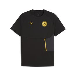 T-Shirt Puma "Borussia Dortmund PumaTECH T-Shirt mit Tasche Herren", Damen, Gr. S, schwarz gelb sizzle, Obermaterial: 35% Baumwolle, 65% Polyester; Rippe: 70% Baumwolle, 30% Polyester; Aufgesetzte Tasche: 50% Polyester, 50% Elastomultiester, clean, regular fit, Rundhals, Shirts T-Shirt