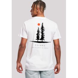 T-Shirt F4NT4STIC "Escape Discover the World Pinetree", Herren, Gr. L, weiß, Obermaterial: 100% Baumwolle, regular fit, Rundhals, ohne Bündchen, Shirts, Discover the World