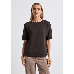 Street One Damen T-Shirtdeep roast braun, Gr. 38, unifarben, Stoff, 46% Modal, 46% Polyester, 8% Elasthan, Shirts, mit Rundhalsausschnitt