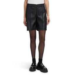 Shorts Cartoon "Damen Kunstleder-Shorts mit Biesen", Damen, Gr. 34, Normalgrößen, schwarz, Obermaterial: 100% Polyurethan, 100% Polyester., figurbetont kurz, Hosen