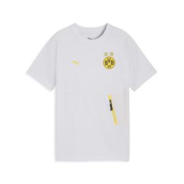 T-Shirt Puma "Borussia Dortmund PumaTECH Pocket T-Shirt Jugendliche", M&auml;dchen, Gr. 152, gelb (silber mist faster gelb gray), Obermaterial: 65% Polyester, 35% Baumwolle; Rippe: 70% Baumwolle, 30% Polyester; Aufgesetzte Tasche: 50% Polyester, 50% Elastomultiester, clean, regular fit, Rundhals, Shirts T-Shirt