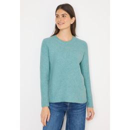 Strickpullover Cecil, Damen, Gr. XL (44), conifere grün melange, Web, 37% Baumwolle, 34% Polyacryl, 26% Polyester, 3% Elasthan, unifarben, normal normal, Rundhals, Bündchen, Pullover, aus Feinstrick