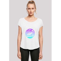 T-Shirt F4NT4STIC "Retro Alien Weltraum Sonnenuntergang", Damen, Gr. S, weiß, Obermaterial: 100% Baumwolle, regular fit, Rundhals, ohne Bündchen, Shirts T-Shirt, Premium Qualität