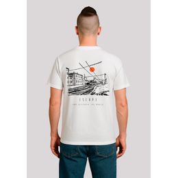 T-Shirt F4NT4STIC "Escape Discover the World Town Train Station", Herren, Gr. L, weiß, Obermaterial: 100% Baumwolle, regular fit, Rundhals, ohne Bündchen, Shirts, Premium Qualität, ESCAPE Collection