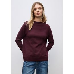 Street One Damen Strickpulloverwildberry rot, Gr. 42, unifarben, Stoff, 33% Polyester, 31% Polyacryl, 24% Baumwolle, 12% Polyamid, Pullover, mit