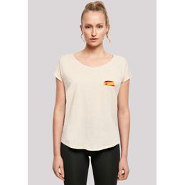 T-Shirt F4NT4STIC "Spain Spanien Flagge", Damen, Gr. L, beige (sandwei&szlig;), Obermaterial: 100% Baumwolle, regular fit, Rundhals, ohne B&uuml;ndchen, Shirts T-Shirt, Print
