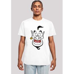T-Shirt F4NT4STIC "Disney Aladdin Genie Face", Herren, Gr. L, wei&szlig;, Obermaterial: 100% Baumwolle, regular fit, Rundhals, ohne B&uuml;ndchen, Shirts T-Shirt, Herren,Premium Merch,Regular-Fit,Basic,Bedruckt