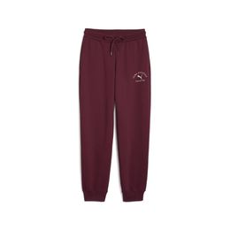 Sporthose Puma "Puma Class Comfort Jogginghose Damen", Damen, Gr. L, Normalgrößen, rot (ruby shimmer rot), Obermaterial: 34% Polyester, 66% Baumwolle; Rippe: 97% Baumwolle, 3% Elasthan; Tasche – Oben: 100% Baumwolle, unifarben, comfort fit, Hosen