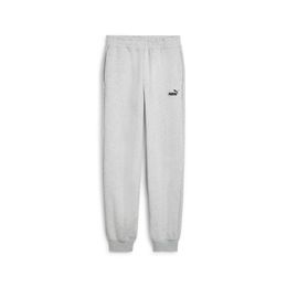 Sporthose Puma "ESS Small No. 1 Logo Comfort Hochgeschnittene Jogginghose Damen", Damen, Gr. XL, Normalgrößen, grau (light gray heather), Obermaterial: 66% Baumwolle, 34% Polyester; Rippe: 3% Elasthan, 97% Baumwolle; Tasche – Oben: 100% Baumwolle, unifarben, comfort fit, Hosen Sporthose