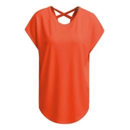 Smith & Soul Kurzarmshirt SMITH & SOUL, Damen, Gr. S, rot (chili), Single Jersey, Material: 70% Modal, 30% Polyester, unifarben, regular fit normal, Rundhals, angeschnitten, Shirts, mit &uuml;berschnittenen Schultern