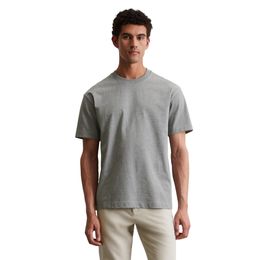 Marc O'Polo T-Shirt MARC O'POLO "aus schwerem Bio-Baumwoll-Jersey", Herren, Gr. S, grau (grau melange), Obermaterial: 100% Baumwolle, unifarben, Basic, relaxed fit, Rundhals, Shirts