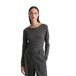 Marc O'Polo MARC O'POLO Damen Langarmshirt "aus Slubjersey"multi, night grau, Basic, Gr. XXS, gestreift, Obermaterial: 100% Baumwolle, Shirts