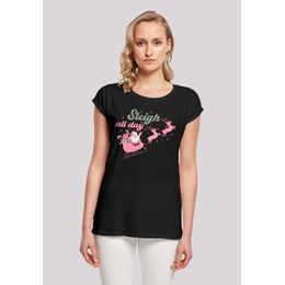 T-Shirt F4NT4STIC "Sleigh all day Santas Reindeers", Damen, Gr. 4XL, schwarz, Obermaterial: 100% Baumwolle, regular fit, Rundhals, ohne B&uuml;ndchen, Shirts T-Shirt, Premium Qualit&auml;t, Weihnachts-Kollection