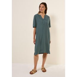 Shirtkleid Cecil, Damen, Gr. XS (36), US-Gr&ouml;&szlig;en, gr&uuml;n (schwarz balmy khaki), Stoff, 88% Viskose, 12% Nylon, unifarben, comfort fit kniebedeckend, Rundhals, abgesteppt, Kleider Shirtkleid, in Unifarbe