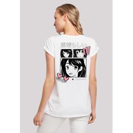 T-Shirt F4NT4STIC "Manga Anime Japan Grafik", Damen, Gr. 4XL, weiß, Obermaterial: 100% Baumwolle, regular fit, Rundhals, ohne Bündchen, Shirts, Print