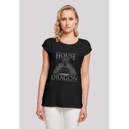 T-Shirt F4NT4STIC "House Of The Dragon Throne", Damen, Gr. 4XL, schwarz, Obermaterial: 100% Baumwolle, regular fit, Rundhals, ohne B&uuml;ndchen, Shirts T-Shirt, Premium Qualit&auml;t