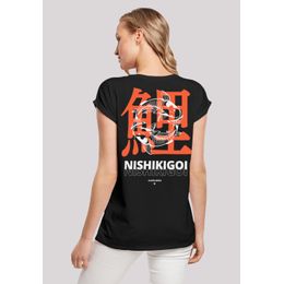 T-Shirt F4NT4STIC "Nishikigoi Koi Japan Grafik", Damen, Gr. 4XL, schwarz, Obermaterial: 100% Baumwolle, regular fit, Rundhals, ohne Bündchen, Shirts, Print