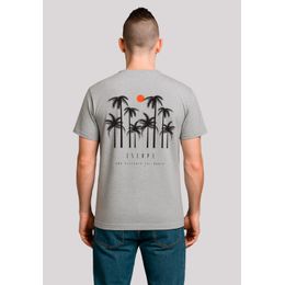 T-Shirt F4NT4STIC "Escape Discover the World Palm Trees", Herren, Gr. M, grau melange, Obermaterial: 100% Baumwolle, regular fit, Rundhals, ohne Bündchen, Shirts, Discover the World