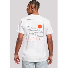 T-Shirt F4NT4STIC "Escape Discover the World Landscape", Herren, Gr. L, weiß, Obermaterial: 100% Baumwolle, regular fit, Rundhals, ohne Bündchen, Shirts, Discover the World