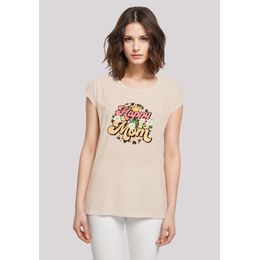 T-Shirt F4NT4STIC "Mothers Day Floral Design Happy Mom", Damen, Gr. 4XL, wei&szlig; (sandwei&szlig;), Obermaterial: 100% Baumwolle, regular fit, Rundhals, ohne B&uuml;ndchen, Shirts T-Shirt, Premium Qualit&auml;t