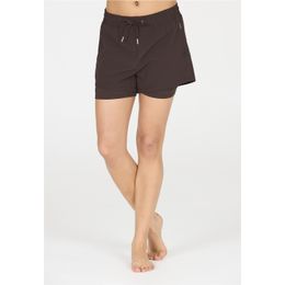 ENDURANCE ATHLECIA Shorts ATHLECIA "Timmie", Damen, Gr. 34, EURO-Größen, braun, 90% Polyester, 10% Elasthan, unifarben, kurz, Hosen, im feuchtigkeitsregulierenden 2-in-1-Design