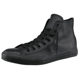 Sneaker Converse "Chuck Taylor All Star Hi Monocrome Leather", Damen, Gr. 42,5, schwarz, Leder, Schuhe Skaterschuh Sneakerboots Canvassneaker Sneaker high