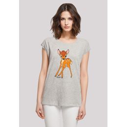 T-Shirt F4NT4STIC "Disney Bambi Classic", Damen, Gr. 4XL, grau (erdgrau), Obermaterial: 100% Baumwolle, regular fit, Rundhals, ohne B&uuml;ndchen, Shirts T-Shirt, Premium Qualit&auml;t