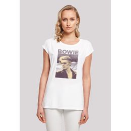 T-Shirt F4NT4STIC "David Bowie Smoking Photograph", Damen, Gr. 4XL, weiß, Obermaterial: 100% Baumwolle, regular fit, Rundhals, ohne Bündchen, Shirts, Print