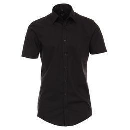 Businesshemd Venti "Venti Businesshemd Kurzarm uni", Herren, Gr. 35, Normalgr&ouml;&szlig;en, schwarz, 100% Baumwolle, unifarben, sehr figurbetont, Hemden