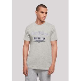 T-Shirt F4NT4STIC "East Village Manhatten TEE UNISEX", Damen, Gr. M, grau (erdgrau), Obermaterial: 100% Baumwolle, regular fit, Rundhals, ohne B&uuml;ndchen, Shirts T-Shirt, Print