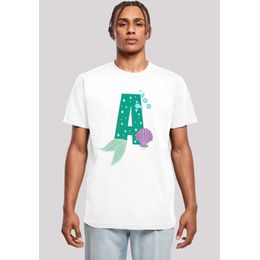T-Shirt F4NT4STIC "Disney Alphabet A Is For Arielle die Meerjungfrau", Herren, Gr. XL, weiß, Obermaterial: 100% Baumwolle, regular fit, Rundhals, ohne Bündchen, Shirts, Print