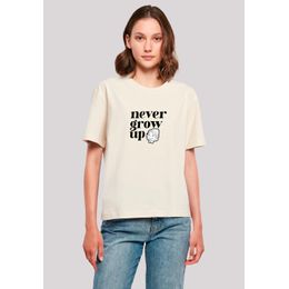 T-Shirt F4NT4STIC "Heroes of Childhood Pinocchio Never Grow Up", Damen, Gr. L, weiß (sandweiß), Obermaterial: 100% Baumwolle, oversize, Rundhals, ohne Bündchen, Shirts, Retro, Heroes of Childhood, TV Serie