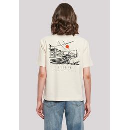 T-Shirt F4NT4STIC "Escape Discover the World Town Train Station", Damen, Gr. XXL, weiß (sandweiß), Obermaterial: 100% Baumwolle, oversize, Rundhals, ohne Bündchen, Shirts, Premium Qualität, ESCAPE Collection