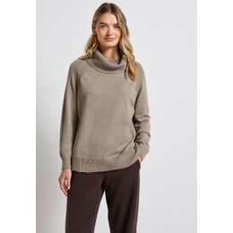 Rollkragenpullover Street One, Damen, Gr. 36, mocha dream meliert, Stoff, 30% Polyester, 29% Polyacryl, 21% Viskose, 20% Nylon, unifarben, normal normal, hoch geschlossener Ausschnitt, Strickb&uuml;ndchen, Pullover Rollkragenpullover, mit Stehkragen