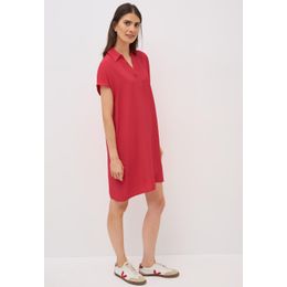 Blusenkleid Cecil, Damen, Gr. S (38), US-Größen, rot (glazed apple rot), Stoff, 88% Viskose, 12% Polyamid, unifarben, comfort fit normal, V-Ausschnitt, abgesteppt, Kleider, im Hemdblusen-Style